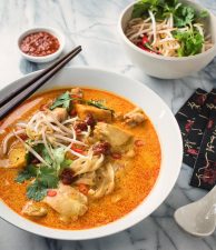 laksa noodle soup - spicy malaysian curry coconut soup - glebe kitchen