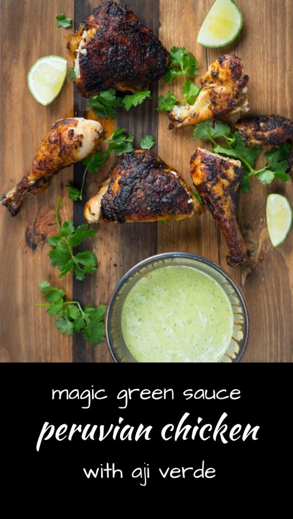peruvian chicken with aji verde - pollo a la brasa - glebe kitchen