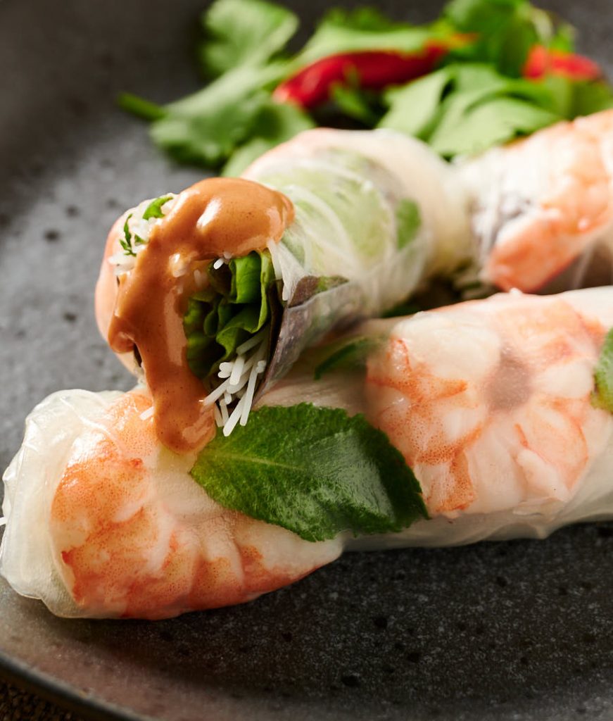 vietnamese spring rolls with peanut sauce - glebe kitchen